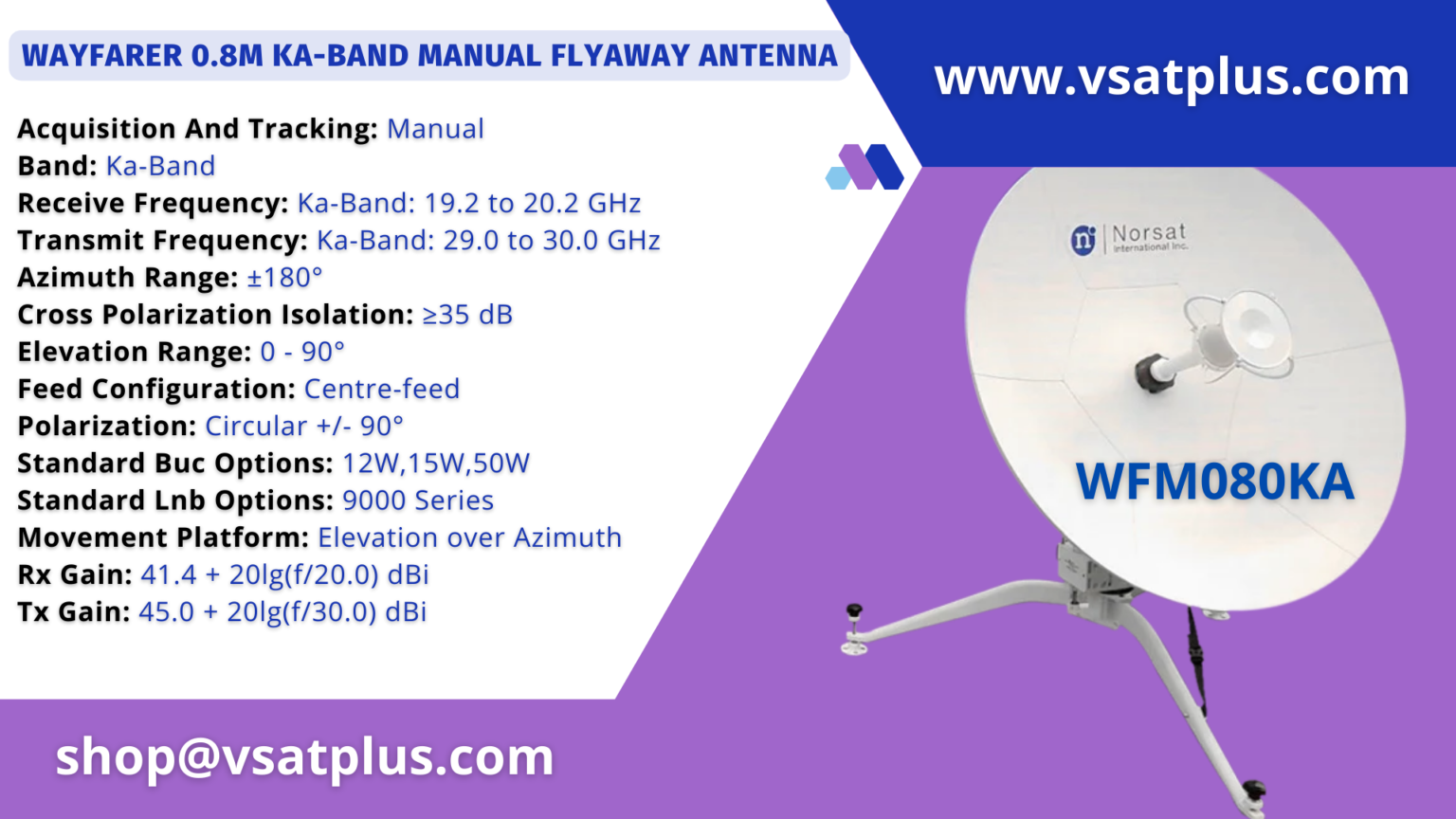 WAYFARER 0.8m Ka-Band Manual Flyaway Antenna - VSATPlus